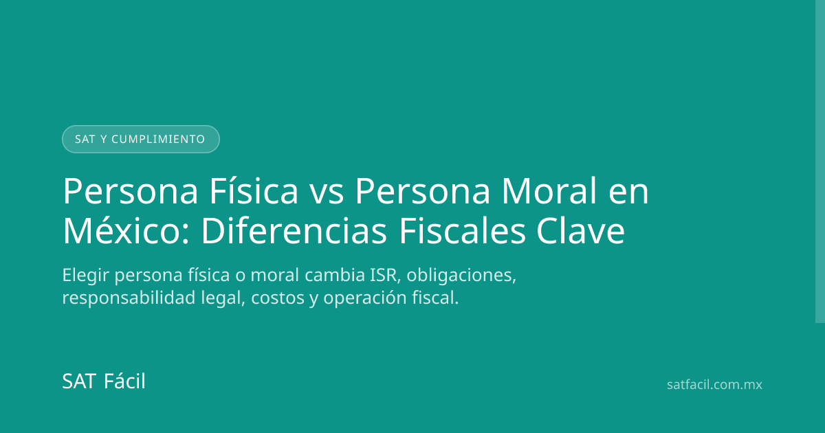 Persona Física vs Moral México | Diferencias Fiscales | SAT Fácil